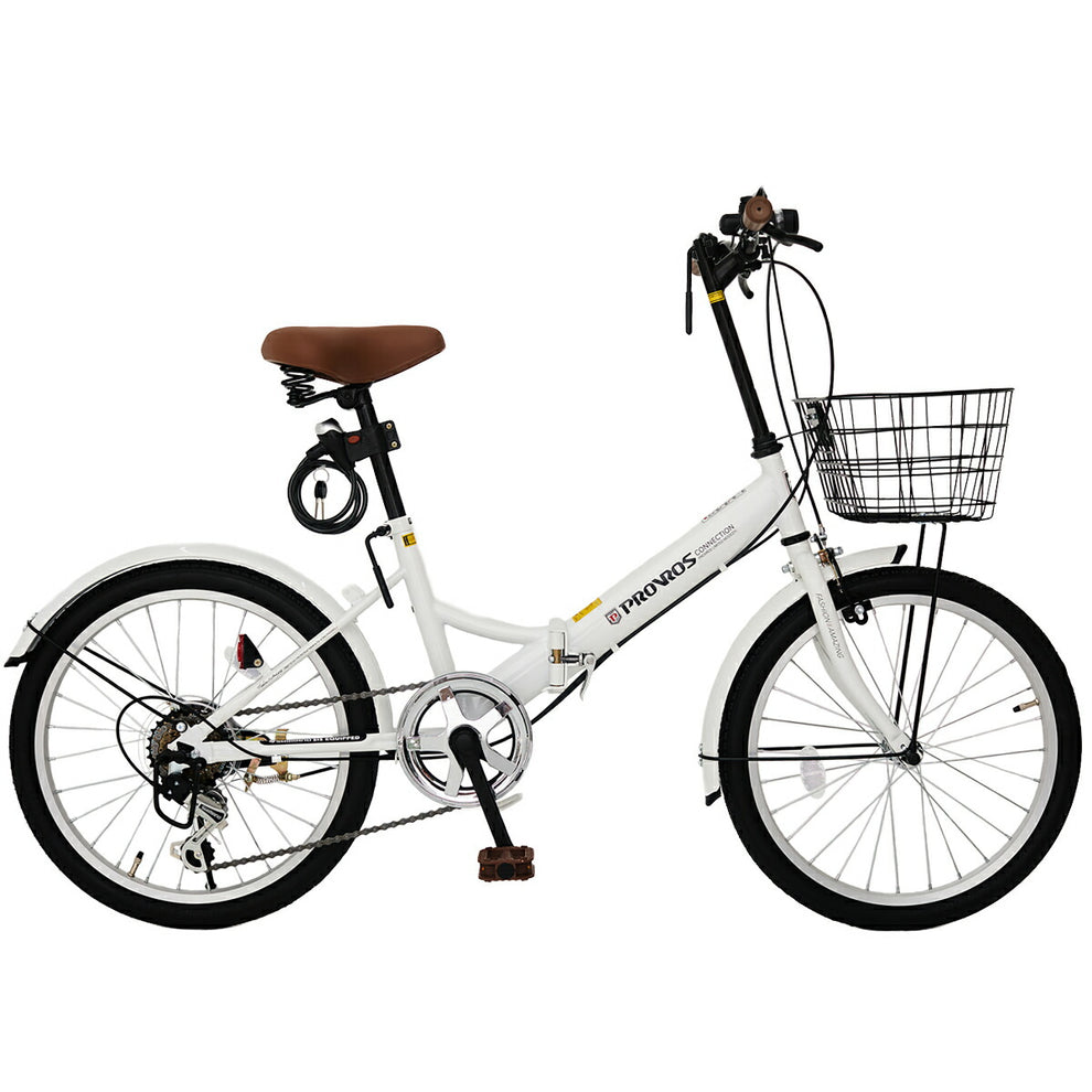 折りたたみ自転車 20インチ 自転車 軽量 安い カゴ付き ライト付 ロック錠 シマノ製 6段変速 PROVROS(プロブロス) P-206 [1年保証] – PROVROS公式オンラインストア
